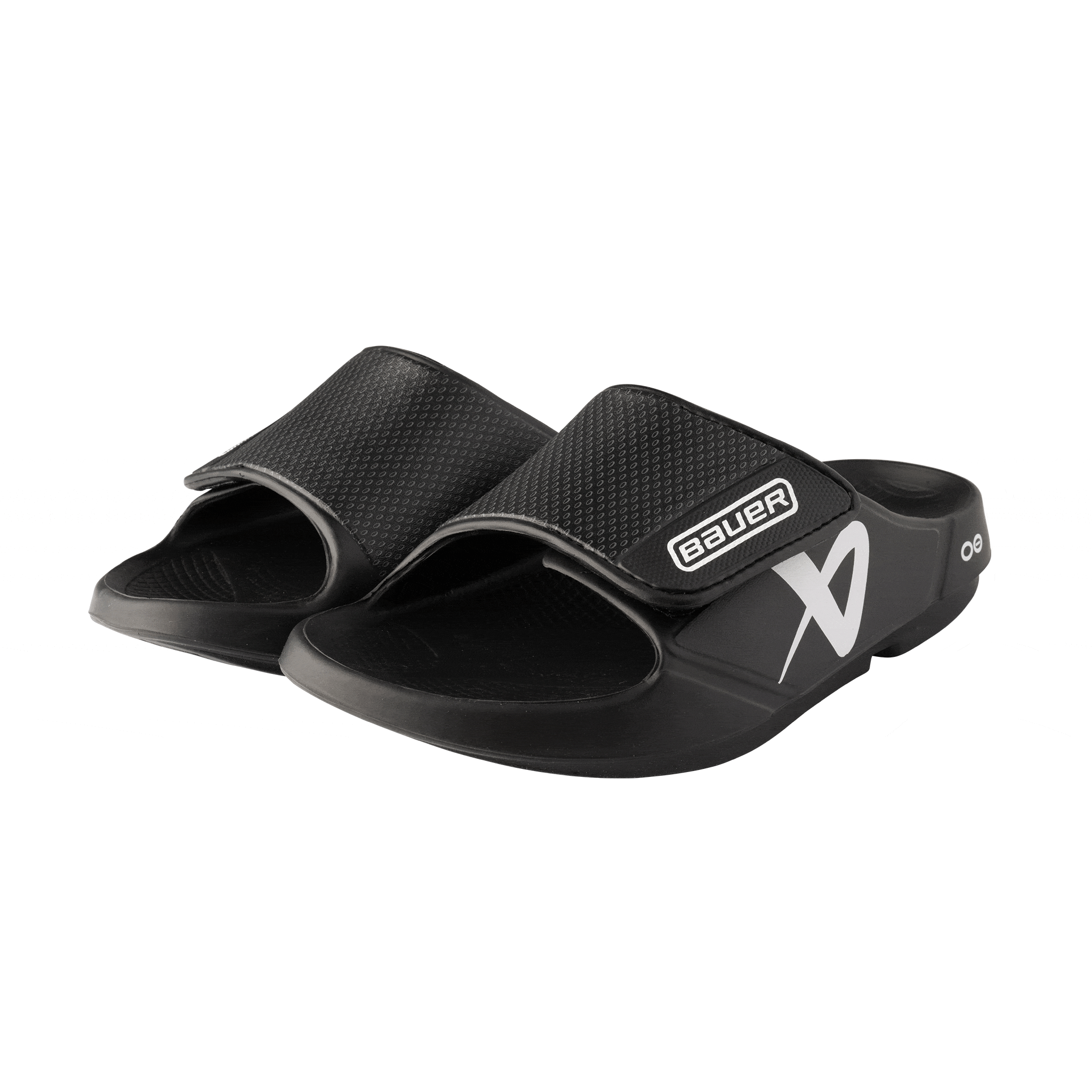 Bauer OOFOS Sport Flex Slide Sandals - Black
