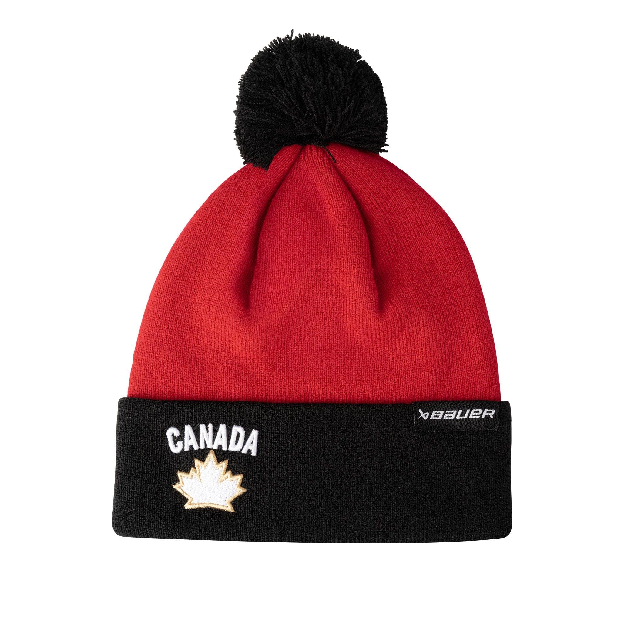 Bauer Hockey Canada TwoTone Pom Knit Toque - Black / Red