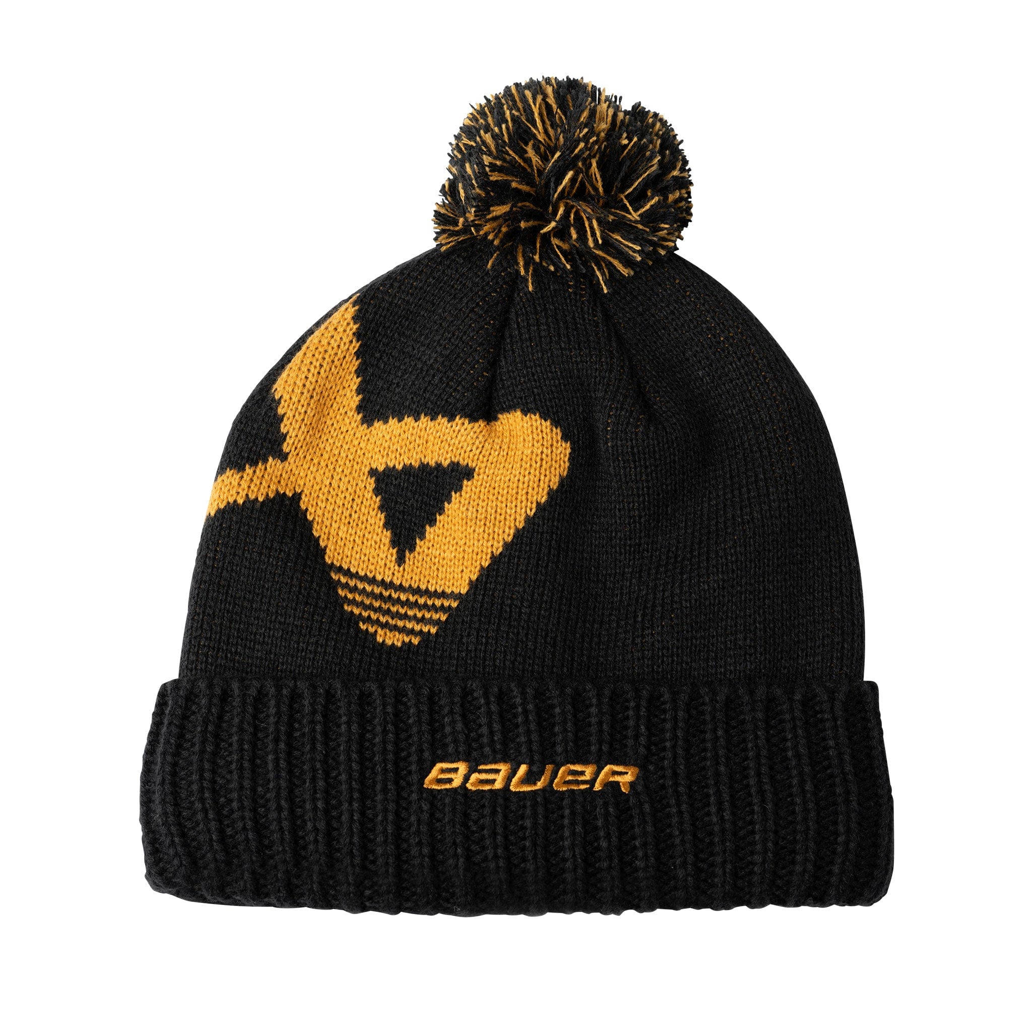Bauer Intarsia Knit Pom Toque - Black/Yellow