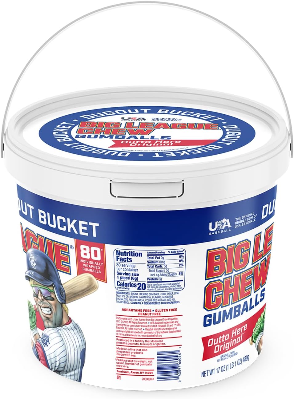 Big League Chew 80ct Bucket Original Bubble Gum