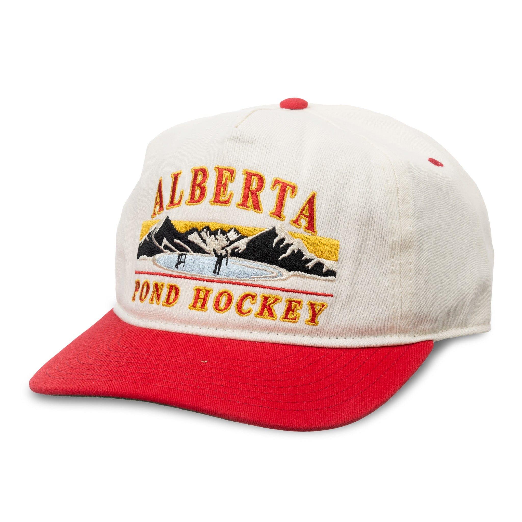 Celly Hockey Alberta Pond Hockey Snapback Hat - Cream / Red