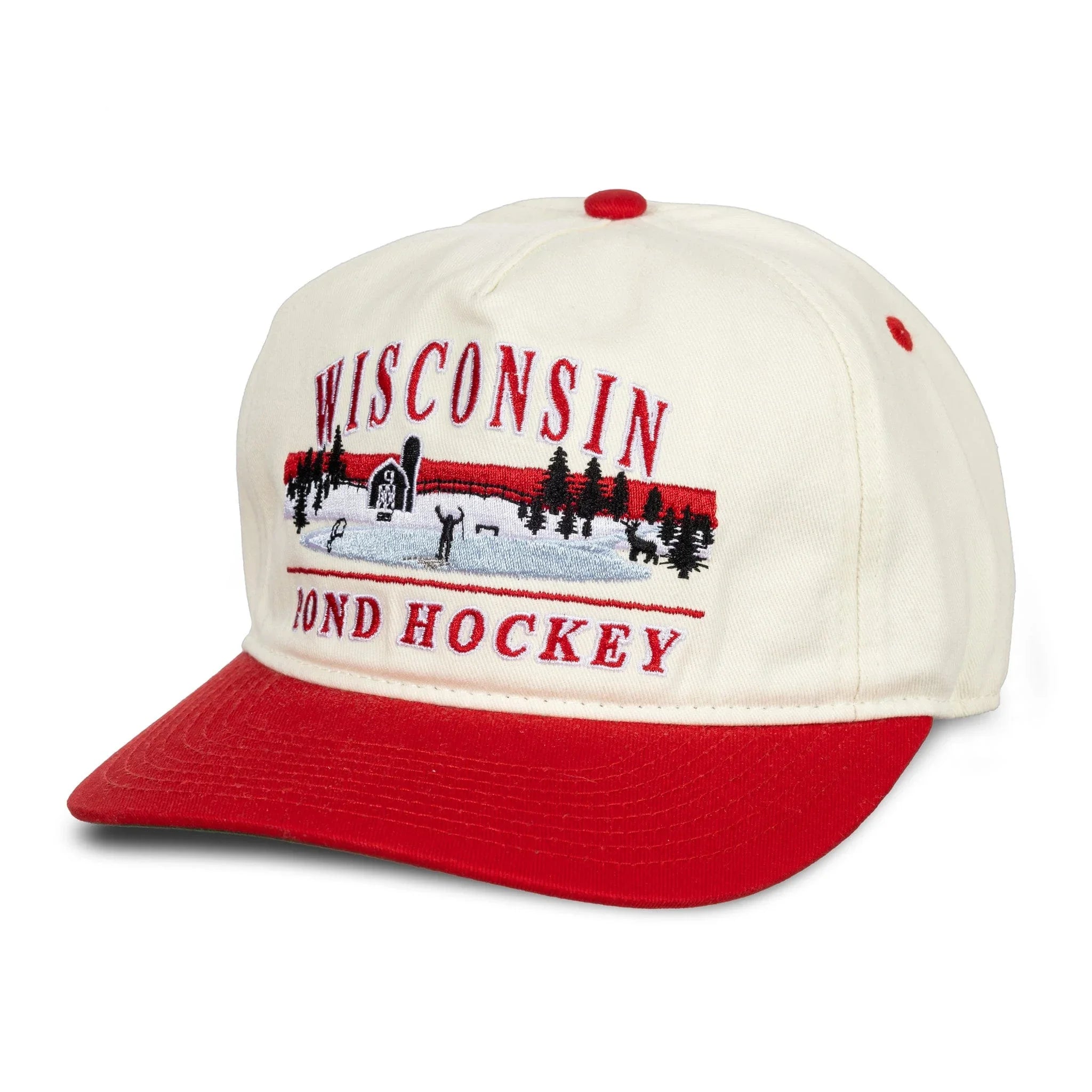 Celly Hockey Wisconsin Pond Hockey Snapback Hat - Cream