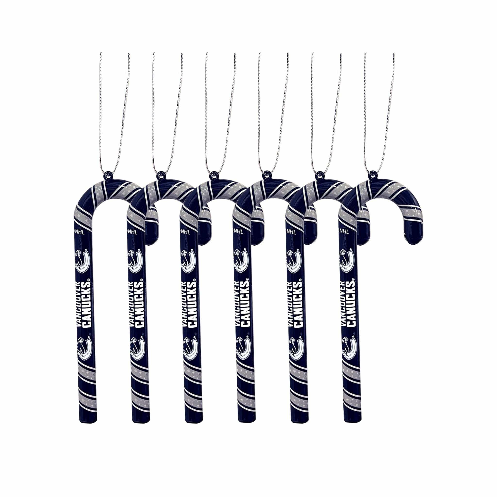 Forever Collectibles NHL Candy Cane Ornament (6-Pack) - Vancouver Canu