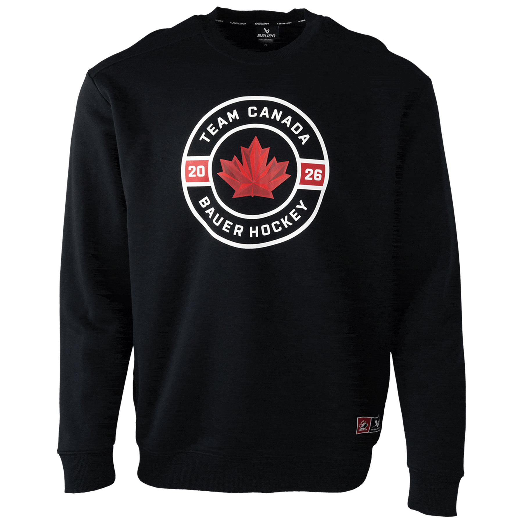 Bauer Hockey Canada Olympic Circle Crew Neck Shirt - Black ...
