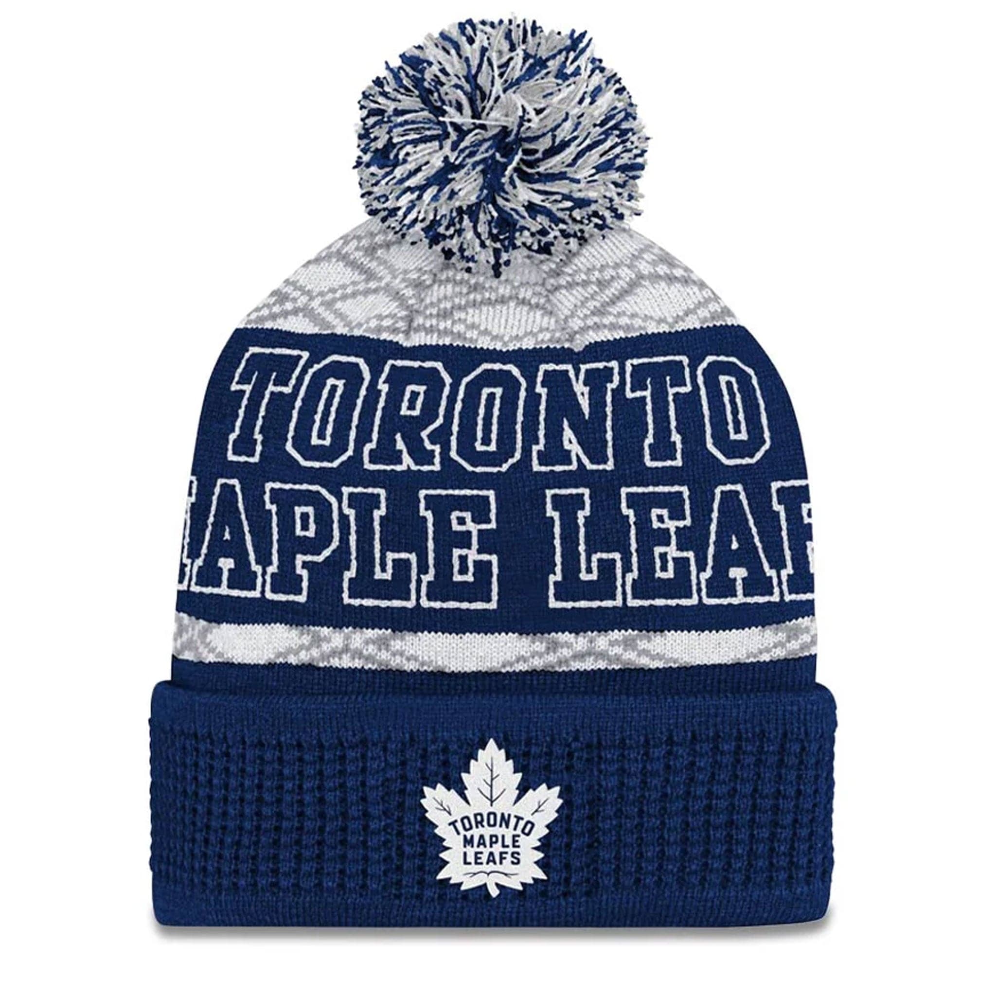 Outer Stuff NHL Puck Pattern Youth Toque - Toronto Maple Leafs