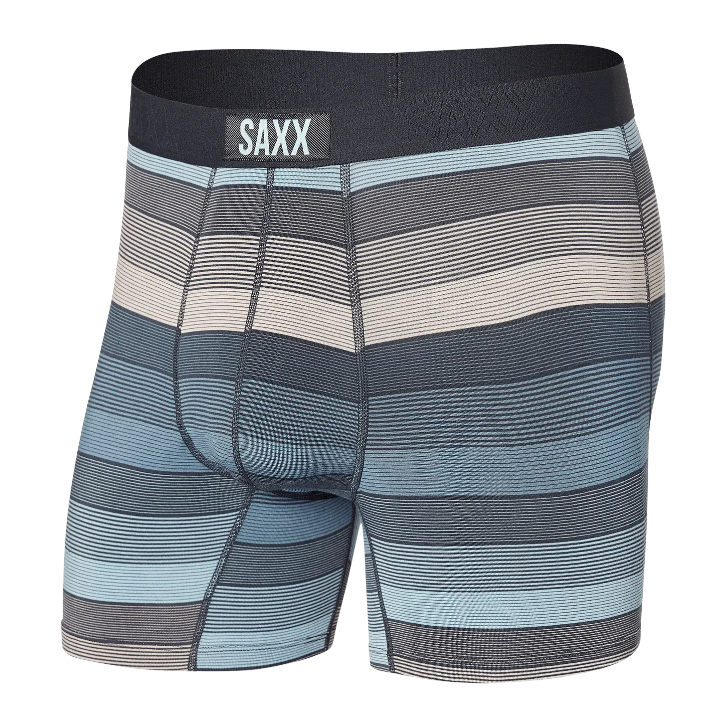 Saxx Vibe Boxers - Hazy Stripe-Washed Blue