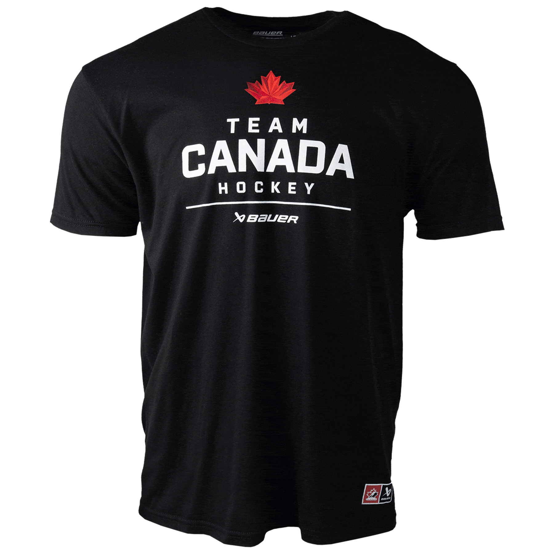 Bauer Hockey Canada Olympic Stacked Shortsleeve Shirt - Black ...