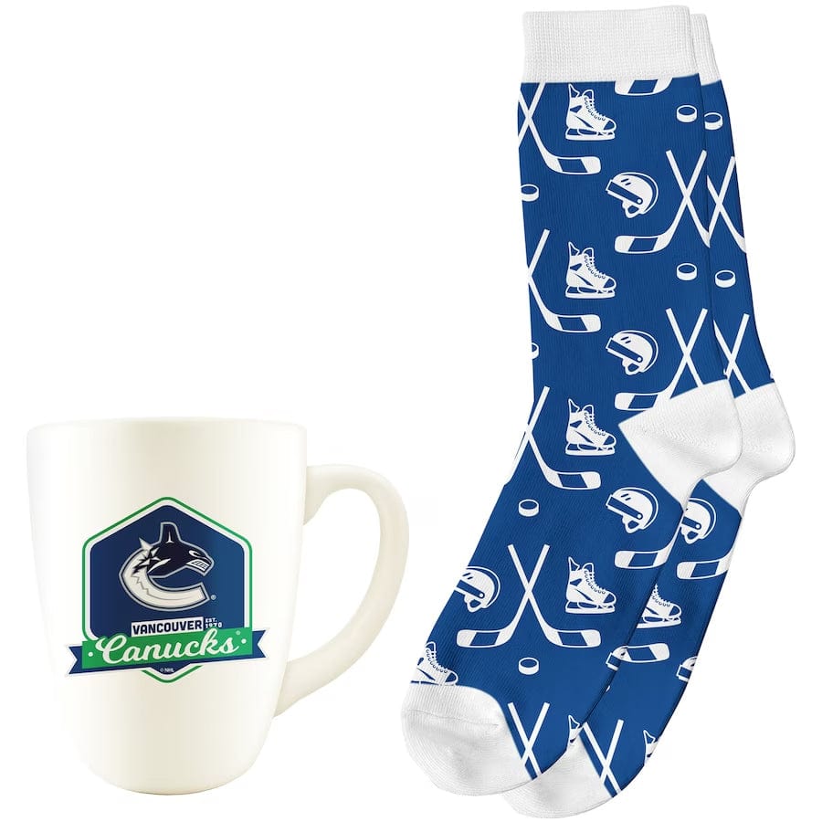 Sports Vault NHL Retro Diner Mug w/ Socks - Vancouver Canucks