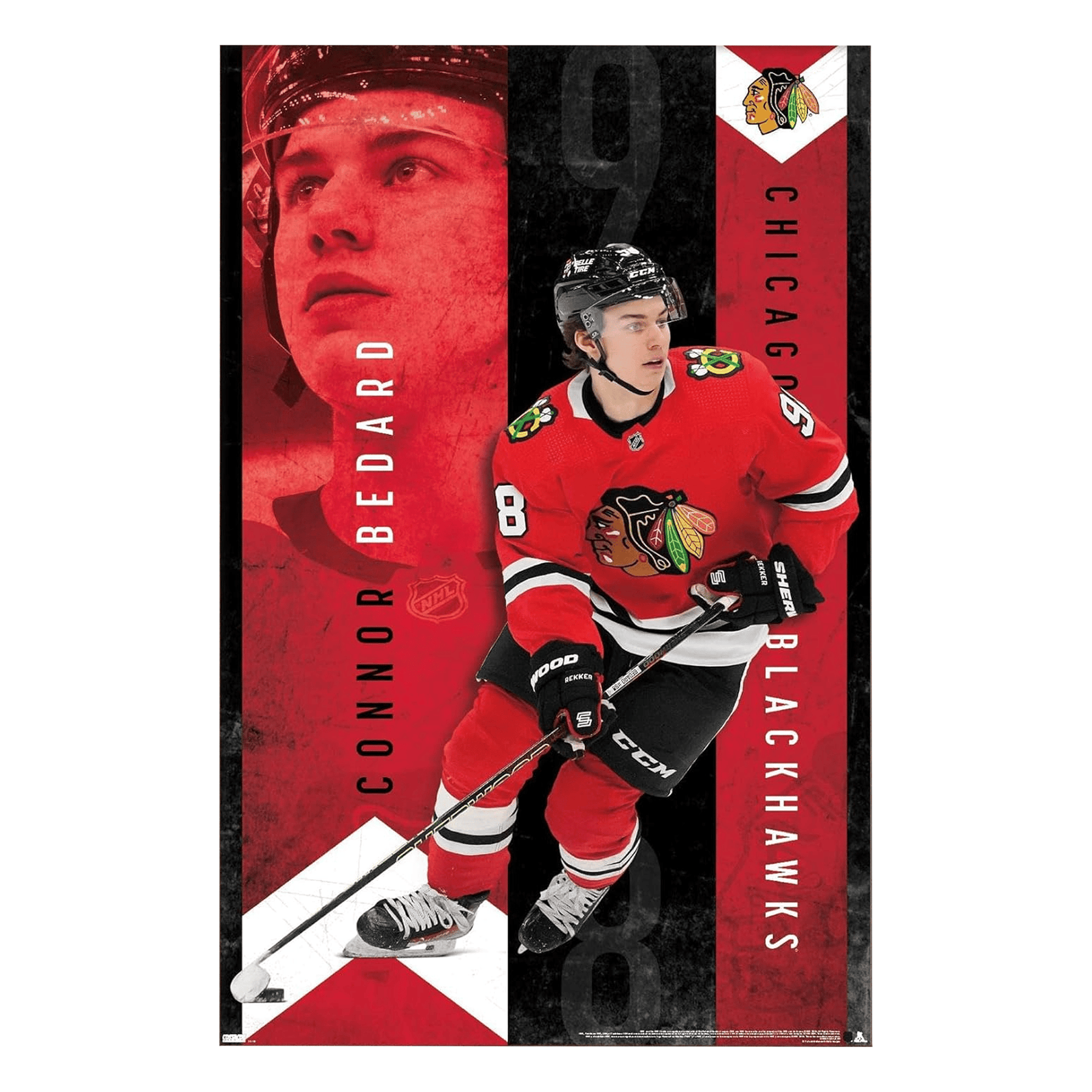 NHL Chicago Blackhawks Connor Bedard 24 Poster