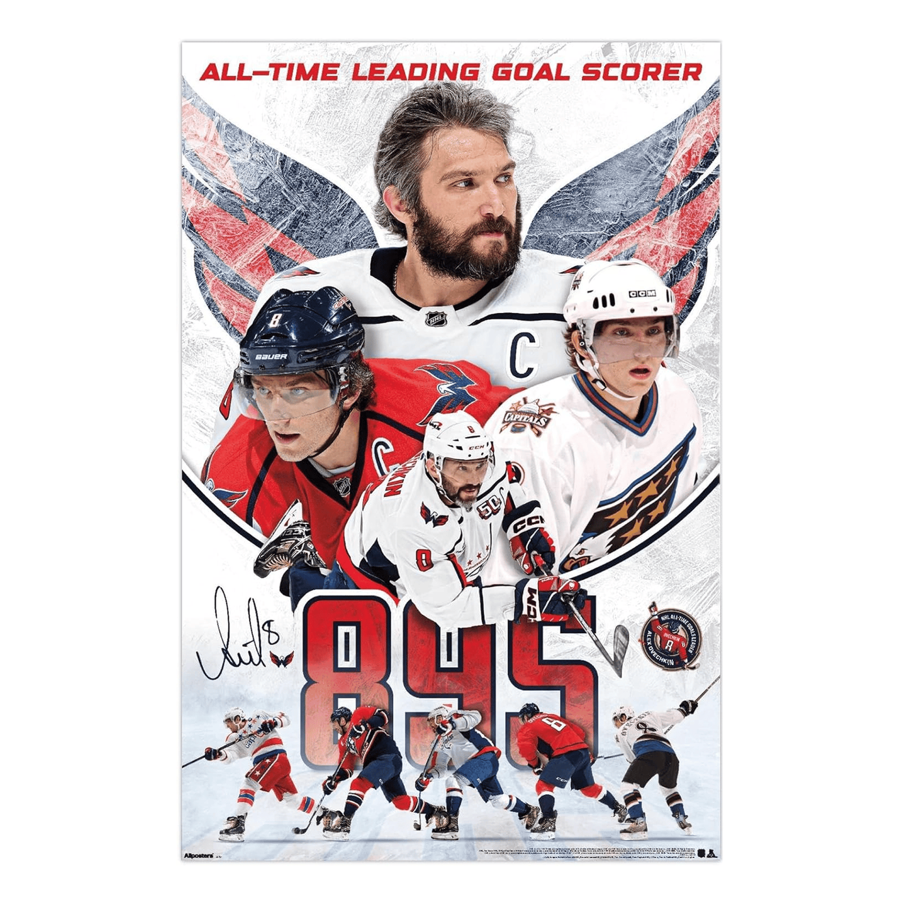 NHL Washington Capitals Alex Ovechkin All-Time Leading Goal Scorer Pos