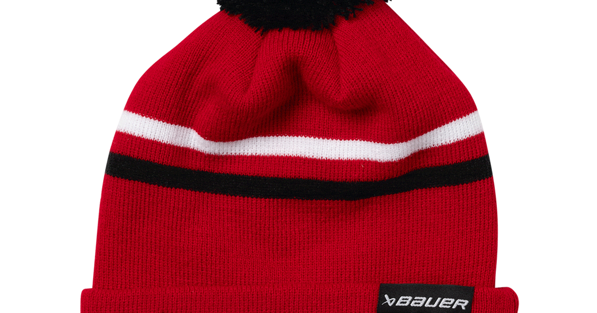 Bauer Hockey Canada Olympic Stripe Pom Knit Toque - Red / Black ...