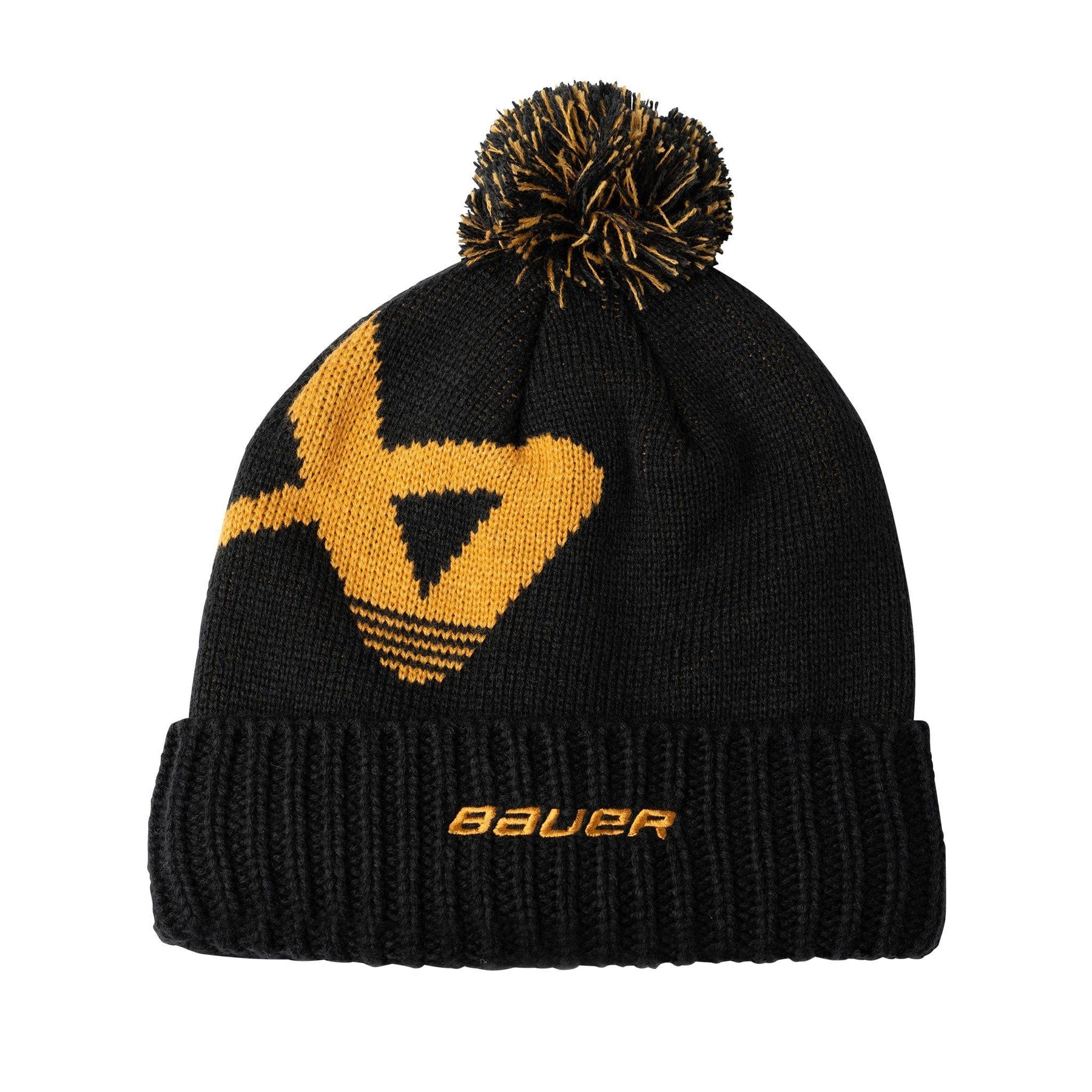 Bauer Intarsia Knit Pom Toque - Black/Yellow | TheHockeyShop.com