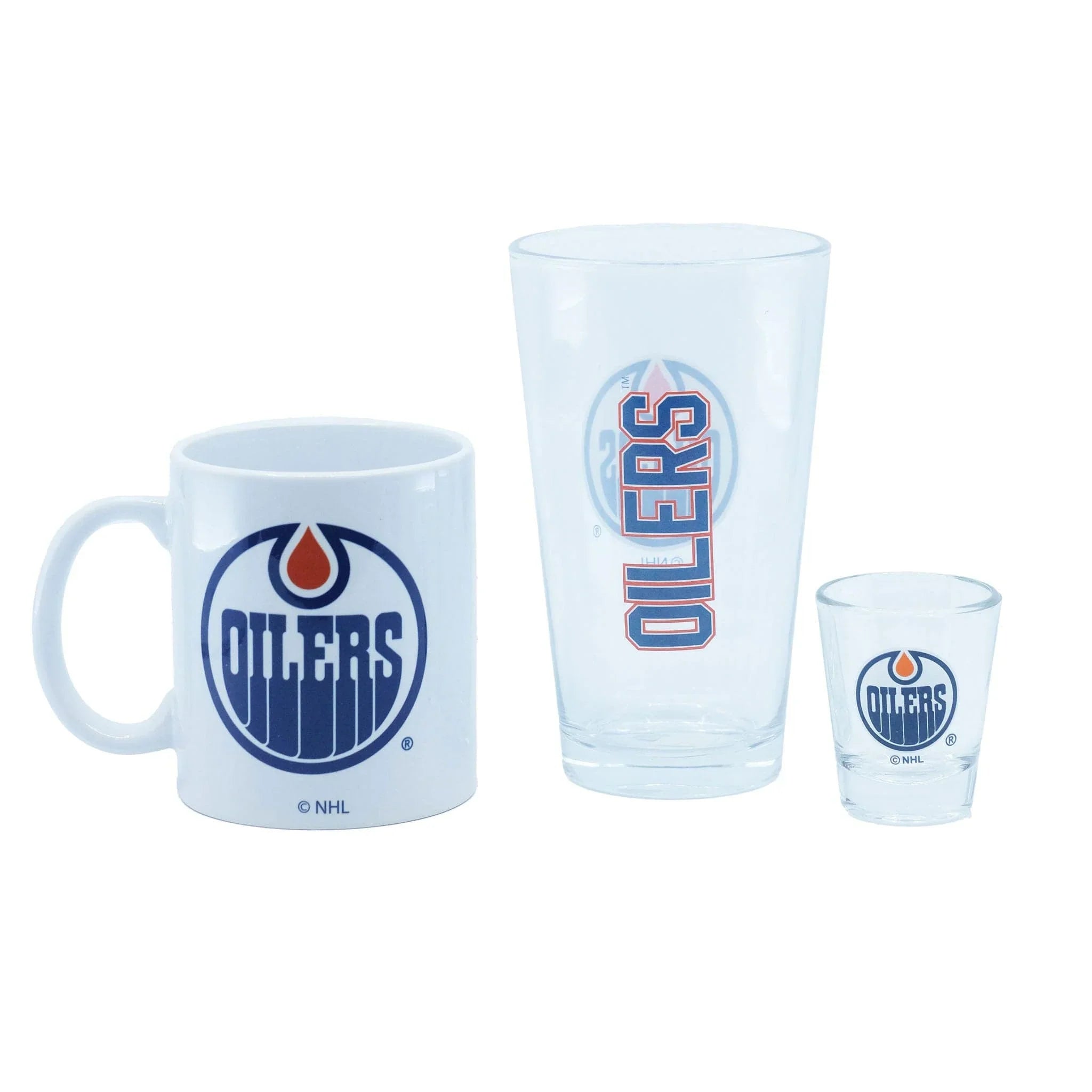 Edmonton Oilers Sports Vault NHL Glass Gift Set - 3 Pack