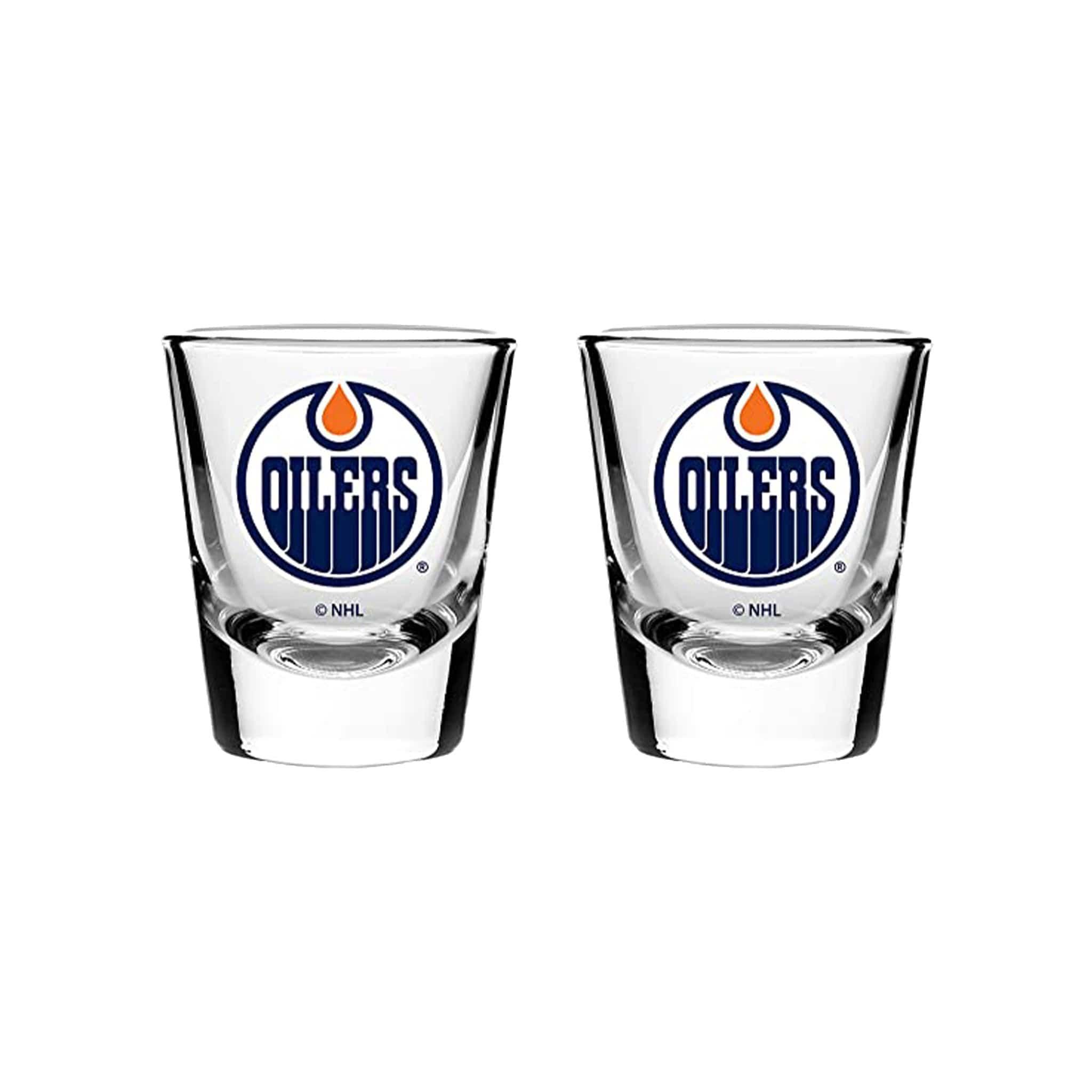 Edmonton Oilers Sports Vault NHL Logo Shot Glass Set - 2 Pack